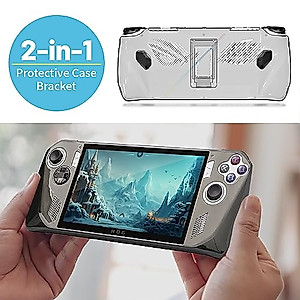 LUPAPA Clear Protective Case for Rog Ally with Kickstand, Transparent PC Crystal Protective case,Accessories for Rog Ally