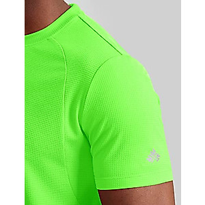 Zengjo Mens Moisture Wicking Shirts-Short Sleeve Workout Tee(Neon Green,XXL)