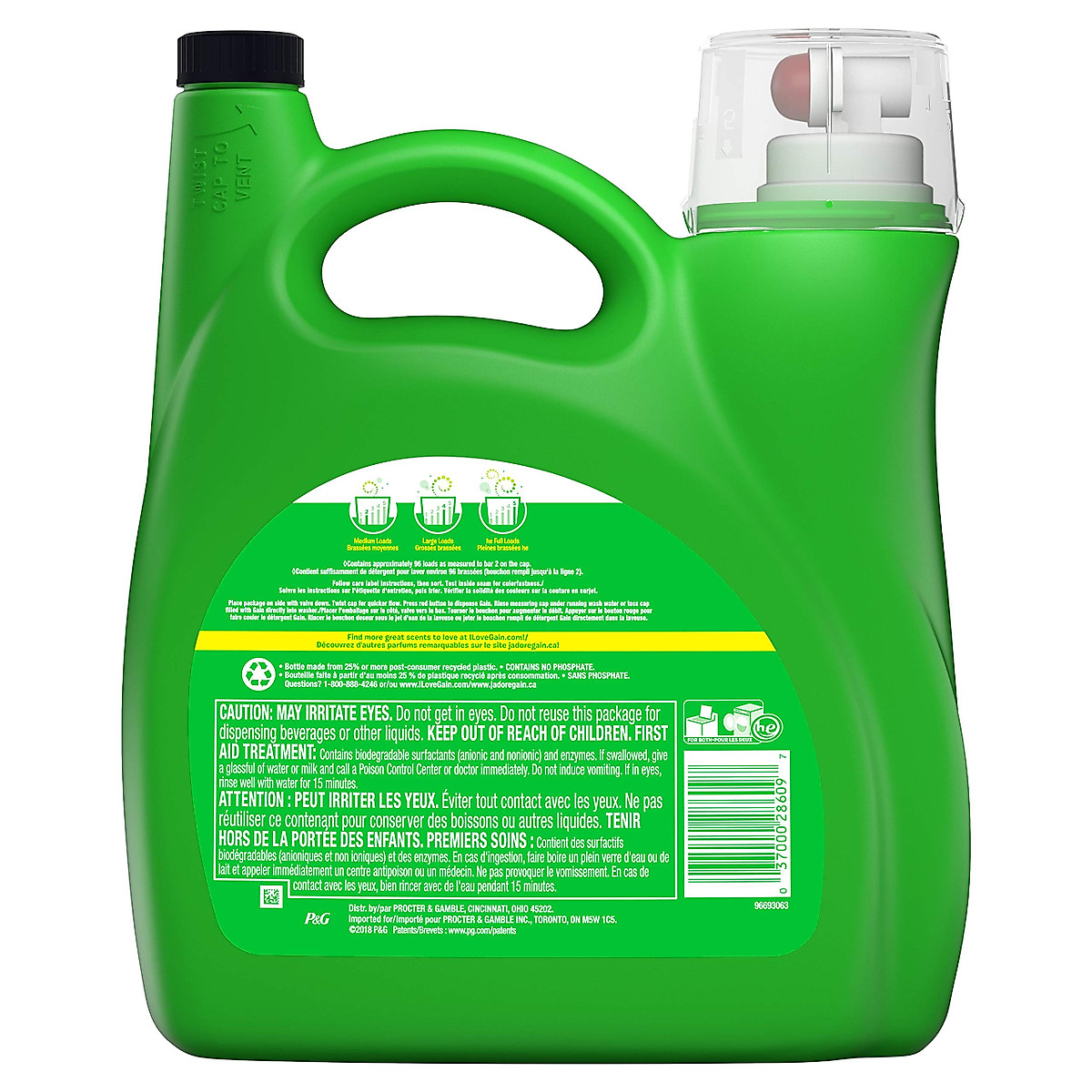 Gain + Aroma Boost Liquid Laundry Detergent, Lavender, 96 Loads 150 fl oz