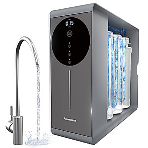 8 Stage Tankless Reverse Osmosis System NSF Certifed TDS Reduction 500GPD RO Water Filter System Under Sink Reverse Osmosis Water Filtration System for Home Kitchen Apartment (RMS-WP-RO500)