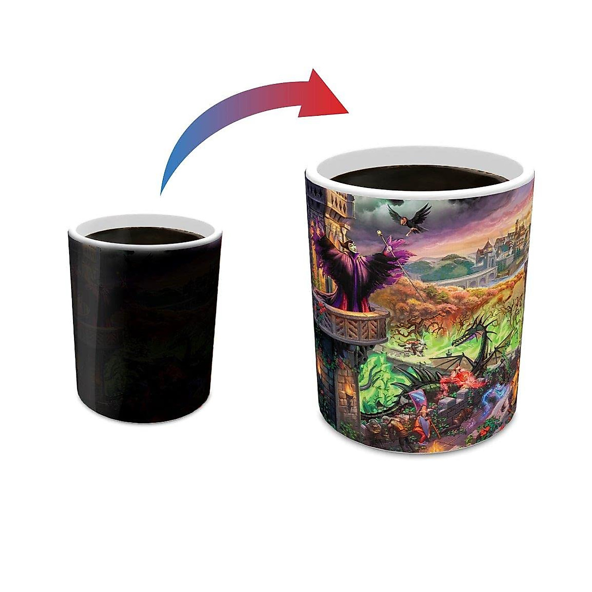 Morphing Mugs Disney – Sleeping Beauty – Maleficent’s Curse - Thomas Kinkade Studios - One 11 oz Color Changing Ceramic Mug – Image Revealed When HOT Liquid Is Added!