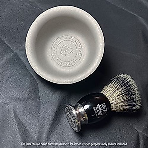 Vikings Blade Luxury Shaving Soap Bowl, Sandblasted Steel for Fast, Thick Lather, Unbreakable, Tactile Texture, Great for Standard Sized Pucks & Soaps (The Chairman, 3” Diameter)