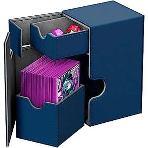 Scimi Deck Box for Trading Card Games, MTG Commander Deck Box Comtains 100 Double Sleeved Cards, Leather Card Storage Case Fits TCG CCG Cards (Black)