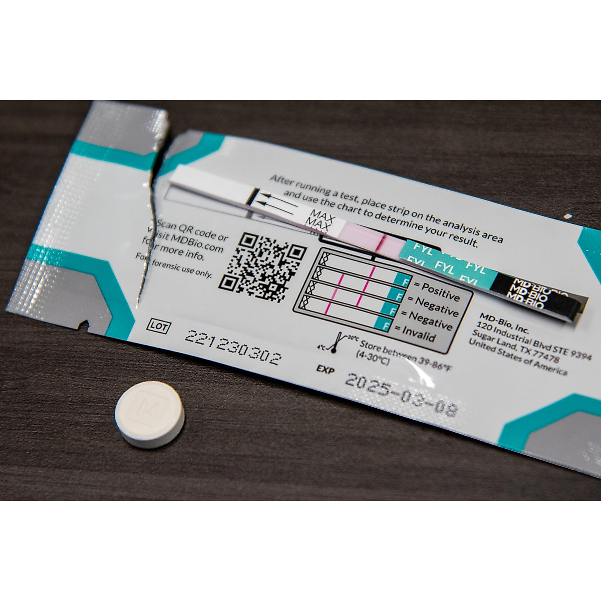 MD-Bio Fentanyl Test Strips | Fast and Reliable | Highly Sensitive Fentanyl Testing | Easy, Step-by-Step Instructions (5), Teal