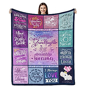 Sulpoie Granddaughter Gifts from Grandma, Granddaughter Blanket, Gifts for Granddaughter from Grandparents, Granddaughter Birthday Graduation for Granddaughter Throw Blanket 60"x50"