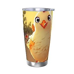 GDSHJKLW Chicken Chick Tumbler With Lid And Straw 20oz Stainless Steel Leakproof Travel Coffee Mug Double Wall Insulated Cup Gifts For Women Home Office