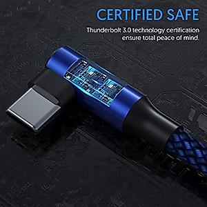 USB Type C Cable 90 Degree [2Pack 6.6FT], Right Angled USB A to C Charger Cable for Samsung Phones and Tablets, Google Pixel, LG and More – 3A Quick Charging Cable & Fast Data Sync Transfer