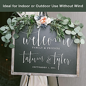 DANMO Easel Stand for Wedding Sign Poster 63'' Instant Display Easel for Floor Adjustable Metal Art Easel Black