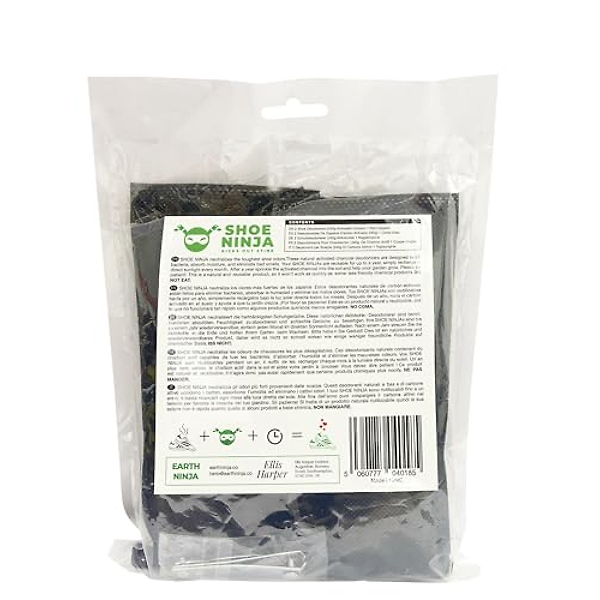 Shoe Deodorizer Inserts - Shoe Odor Eliminator - Activated Charcoal to Absorb Shoe Smell - Pack of 2 Shoe Smell Eliminator with Nail Clippers