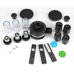 AmScope PZ200BB Polarizing Binocular Microscope, WF10x and WF20x Eyepieces, 40X-800X Magnification, Strain-Free Plan Achromatic Objectives, Polarizing and Brightfield Configurations, Halogen Illumination, Bertrand Lens, Abbe Condenser, Round Graduated Sta