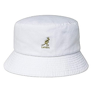 Kangol Washed Bucket Hat for Men and Women, Large, White