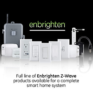 Enbrighten 52252 Z-Wave Plus Smart Light Dimmer with QuickFit and SimpleWire, Compatible with Alexa, Google Assistant, Zwave Hub Required, Repeater/Range Extender, 3-Way, White & Light Almond