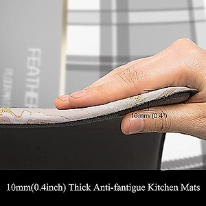 Mrcrypos Pink Gold Marble Kitchen Mats for Floor Set of 2 PVC Kitchen Rug Waterproof Cushioned Anti Fatigue Comfort Mat Non Slip Standing Mat Laundry Kitchen Accessories 17"x29"+17"x47"