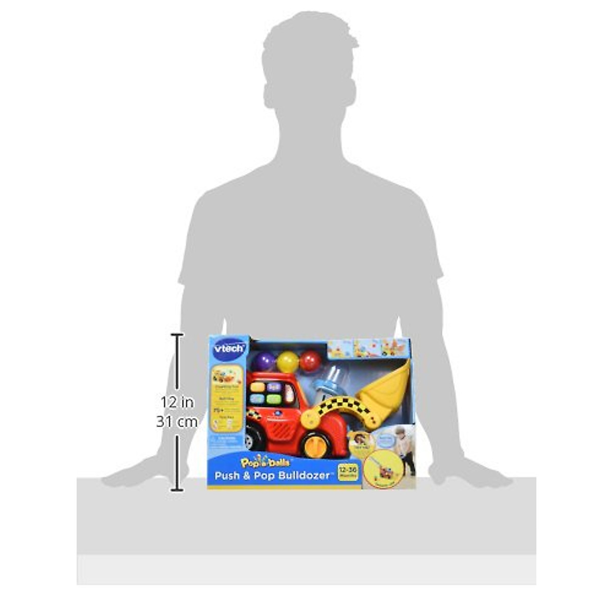 VTech Pop-a-Balls Push and Pop Bulldozer, Red