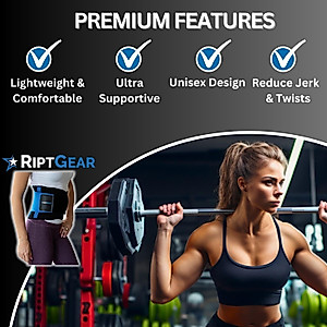 RiptGear Back Brace for Lower Back Pain Relief - Breathable Back Brace for Men and Women - Ideal for Lifting, Work, Sciatica, Herniated Disc, and Lumbar Support - Blue, Large (Waist: 32"-35")