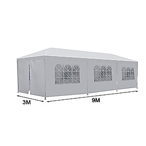 F2C 10 x30 Outdoor Gazebo White Canopy with sidewalls Party Wedding Tent Cater Events Pavilion Beach BBQ Event(10'X30')