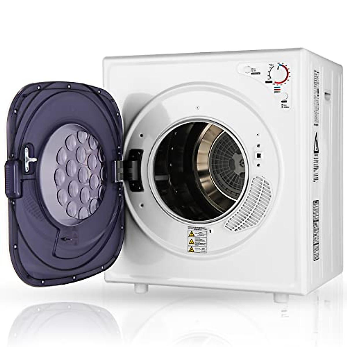 PETSITE Portable Clothes Dryer, Electric Compact Laundry Dryer w/ 5 Drying Selections, Normal & ECO Mode, Stainless-Steel Drum, Overheat Protection, 13.2 lbs Capacity, Ideal for Apartment, Home, Dorm, 1500W, White