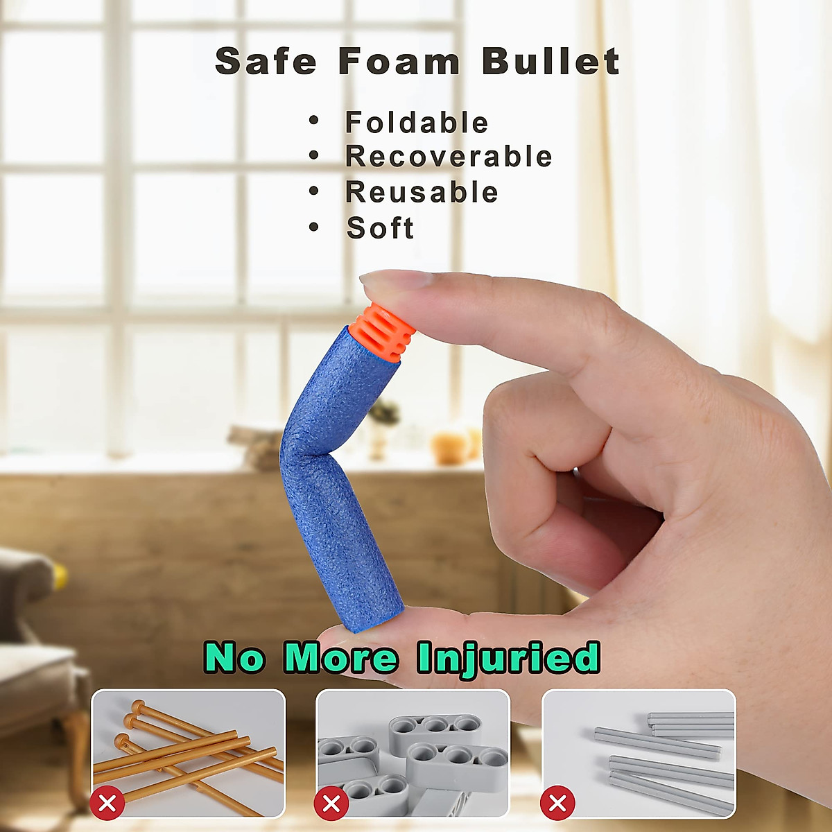 Yanscian Desert Eagle Nerf Gun Model Building Pistol Toy kit Set 222 Pcs DIY STEM Toy Gun That Shoots Building Block Brick for Kids&Adults Educational Construction