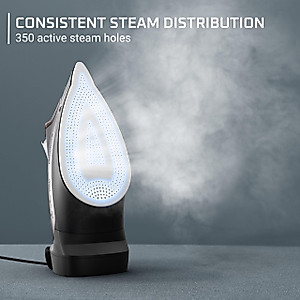 Rowenta DW2459 Access Steam Iron with Retractable Cord and Stainless Steel Soleplate, Black Large