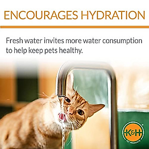 K&H PET PRODUCTS CleanFlow Filtered Water Bowl for Cats, Pet Drinking Water Fountain, Cat Water Dispenser, Granite 80 Ounce Bowl & 90 Ounce Reservoir
