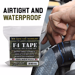 Bond It F4 Emergency Self-Fusing Silicone Tape, Repair Plumbing Pipe & Radiator Hose Leak, Electrical Insulation, Permanent Bonding, Waterproof, 1" x 36' x 20mil, Red