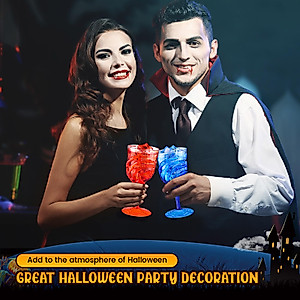 Sliner 24 Pcs Halloween Skeleton Hand Plastic Goblets 12 oz Spooky Skeleton Hand Goblets Halloween Wine Glasses Champagne Glassware Creepy Clear Cups for Halloween Party Haunted House, 4 Color