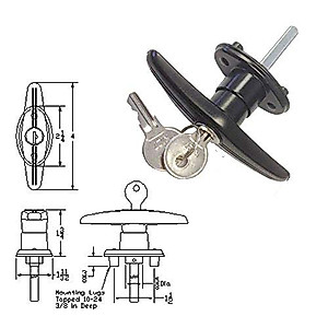 GordonGlass Truck Cap Locking T-Handle - Counter Clockwise
