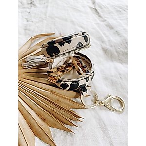 Itzy Ritzy Pacifier Holder Case with Clip - Pacifier Case Includes Clasp to Easily Attach to a Diaper Bag or Purse, Measures 2.5" in Diameter and Holds 2 Pacifiers (Leopard)