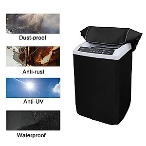 Portable Washing Machine Cover,Top Load Washer Dryer Cover, Washing Appliance Protector(Black) (XL-W23D26H37)