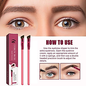 4D Hair Stroke Brow Stamp Brush, Eyebrow Hair Stroke Brush, Ultra-thin 4D Eyebrow Stamp Brush, Realistic Hair Stroke Eyebrow Brush Eye Brow Stamping Kit(Light Brown)