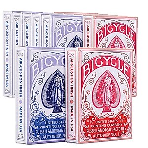 Bicycle Playing Cards 6 Deck Autobike No.1, 3 Red, 3 Blue Playing Card Decks