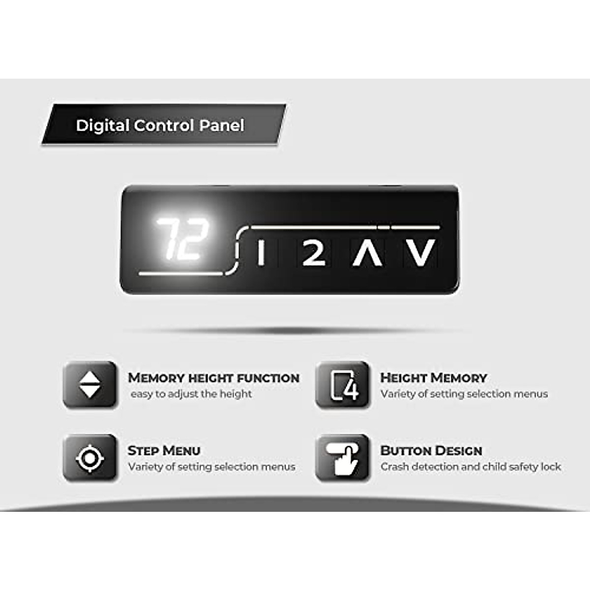 Furniwell Electric Height Adjustable Standing Desk Large Sit Stand up Desk Home Office Computer Desk 55 x 24 Inches Lift Table with T-Shaped Metal Bracket, White