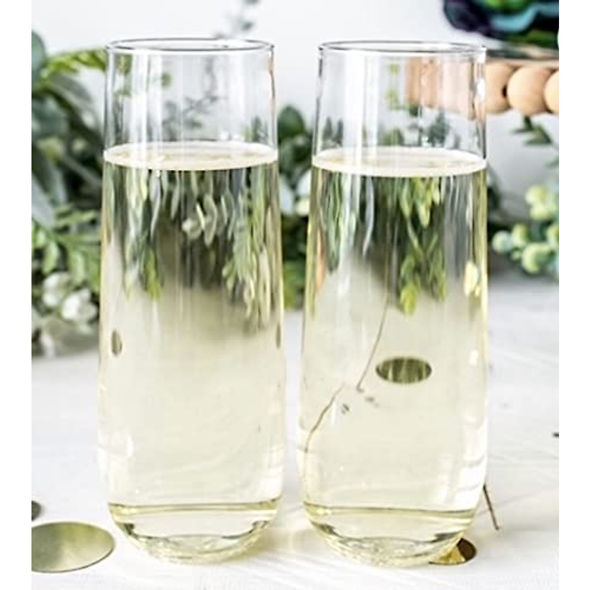 Spekaspaus TM 4 Unbreakable Stemless Champagne Flutes -12 oz-100% Tritan Plasticware - Shatterproof, Reusable, Dishwasher Safe, BPA-Free