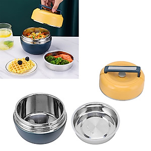 UPQRSG Stainless Steel Lunch Box, 0.8L Portable Food Warmer, 2 Layer Insulated Compartment Leakproof lunch Box, Food Jar Thermal Lunch Box