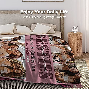 Artsadd Personalized Blanket to Besties, Gift on Birthday to Best Friend, Custom Picture Blanket with Text Name Photo Throw Blanket, Made in USA
