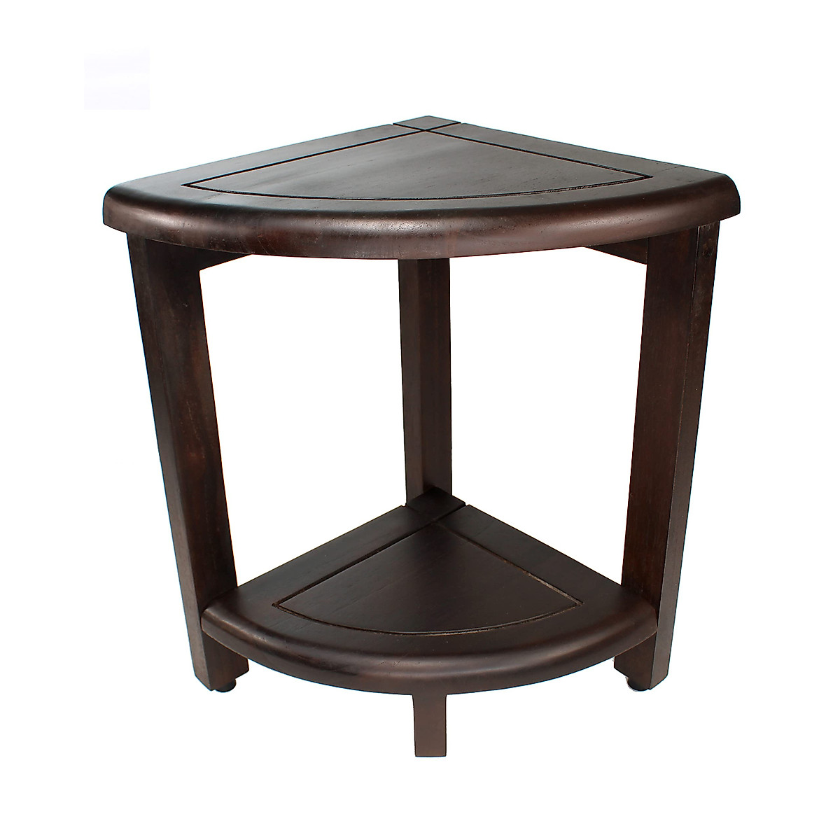 EcoDecors DecoTeak - Teak Snazzy Corner Shower Shelf - Shower Stool for Shaving Legs - Shower Foot Stool - Teak Shower Stool - Corner Shower Stool - Small Shower Stool