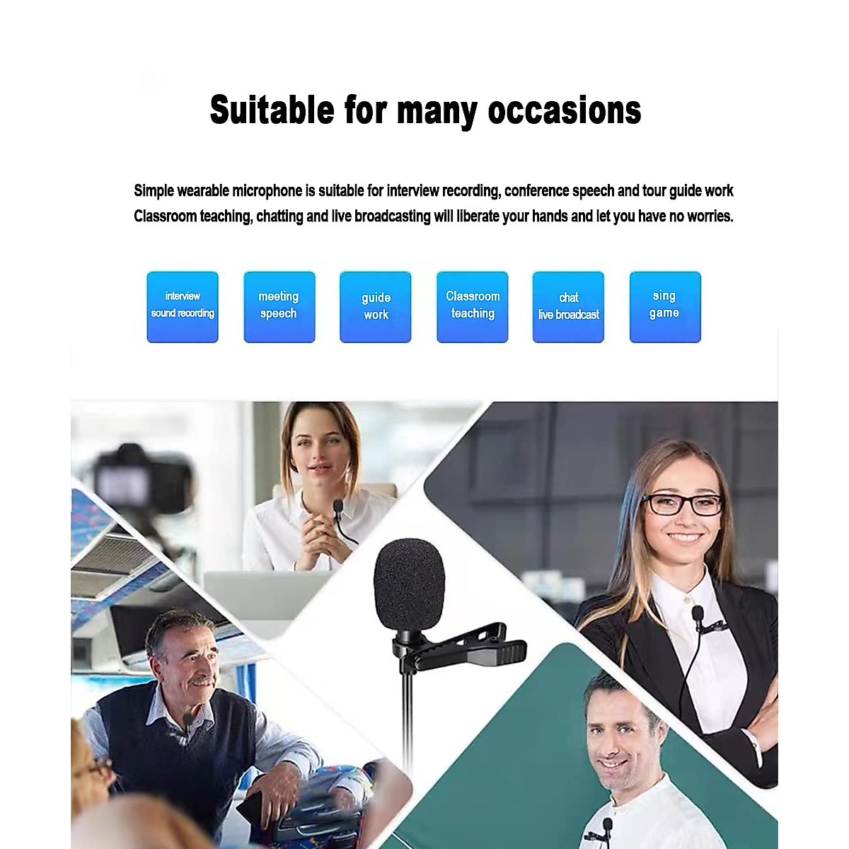 PewAs for USB Professional Lavalier Microphone for PC, Computer, Mac, Laptop, YouTube, Skype, Recording, Podcasting, Gaming Lavalier Microphone 【9.8ft】