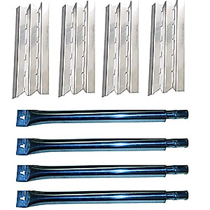 Votenli S9602A(4-Pack) S1108A(4-Pack) 15 7/8" Stainless Steel Heat Plate and Burner Replacement for Broil King 9625-84, 9625-87, 9635-84, 9635-87, Baron 320, Baron 340, Baron 420, Baron 440,