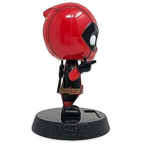 RRI Deadpool Cute Solar Powered Bobblehead Home Office Ultra Detail Relaxing Toy ., Red, 4 inches