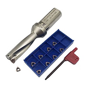 GBJ WC- Φ20.5-3D-C25 +10pcs WCMX040208FN Indexable U Drill Inserts Holder Fast Water Jet Drill Violent Drill WPD Series (WPD-Φ20.5-3D-C25+WCMX040208)