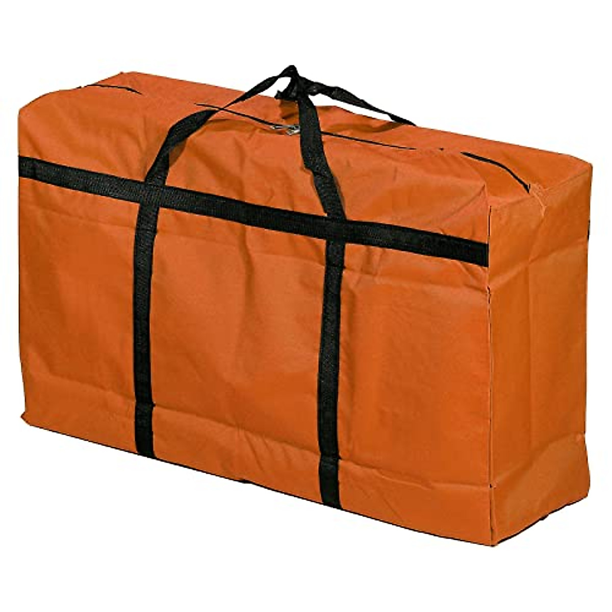 PATIKIL Storage Tote with Zippers, 125L Capacity Foldable Heavy Moving Tote Bags for Bedding Clothes, Orange