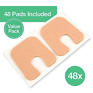 ZenToes Callus Pads for Bottom of Foot - Self-Stick Adhesive Felt, U-Shaped Design, All Day Pain Relief Cushions for Calluses and Corns, Reduce Pressure and Friction from Shoes Rubbing (48 Count)
