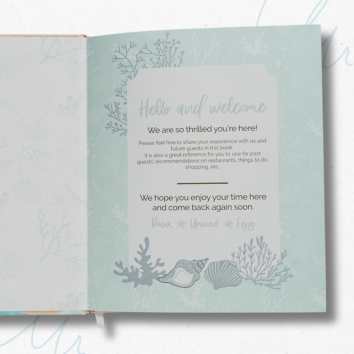 Paper 'n Such Guest Book for Vacation Home, Hardcover Linen Beige Guestbook, Vacation Rental Essentials, Visitor Sign in Book, Beach House Welcome Book for Short Term Rentals, Host Gift