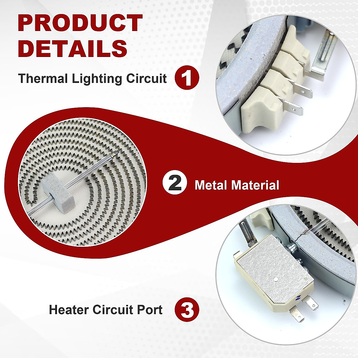 Puxyblue Upgraded WB30T10133 Range 9" Dual Radiant Surface Element fit for GE Electric Range Cooktop Replace Part 1474218,EAP2321567,PS2321567,AP4345739-Meet OEM Spec 5 year Warranty