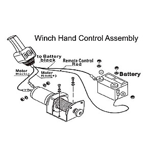 RUGCEL WINCH Winch Hand Control Assembly for Rated Pulling 1500lbs to 5000lbs 12V Electric Winch, Winch Hand-held Control Replacement (Yellow)