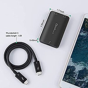 dockteck Thunderbolt 3 to Dual 4K 60Hz HDMI Adapter, Thunderbolt 3 Dock USB Type C to Dual HDMI 2.0 Adapter, Supports Up to Two Monitors on Mac and Some Windows