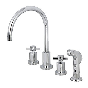 Kingston Brass KS8721DX Concord Widespread Kitchen Faucet, 8" Spout Reach, Polished Chrome