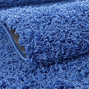 Rugs.com Über Cozy Solid Shag Collection Rug – 5 x 8 Periwinkle Blue Shag Rug Perfect 5 x 8 Feet