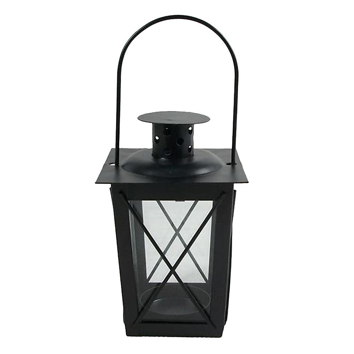 Homyl Metal Lantern Garden Lantern Wind Light Lantern Candle Holder Home Garden - Black, 6.69inch Height