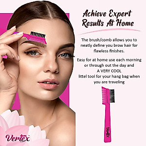 Eyebrow Brush Pencil Comb Kit - Duo Spoolie Thin Angled Real Firm Bristles Filling Blending Definer Techniques For Tint Powder Brow Pomade Gel Makeup Combing Eye Lashes To Shape Eyelashes Growth